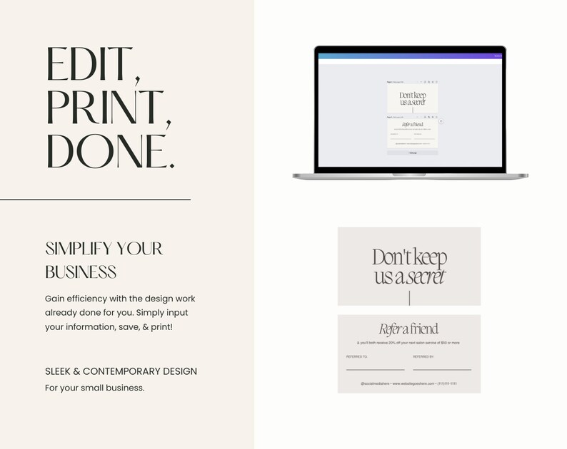 Editable Referral Card Template, Printable Refer a Friend Template ...