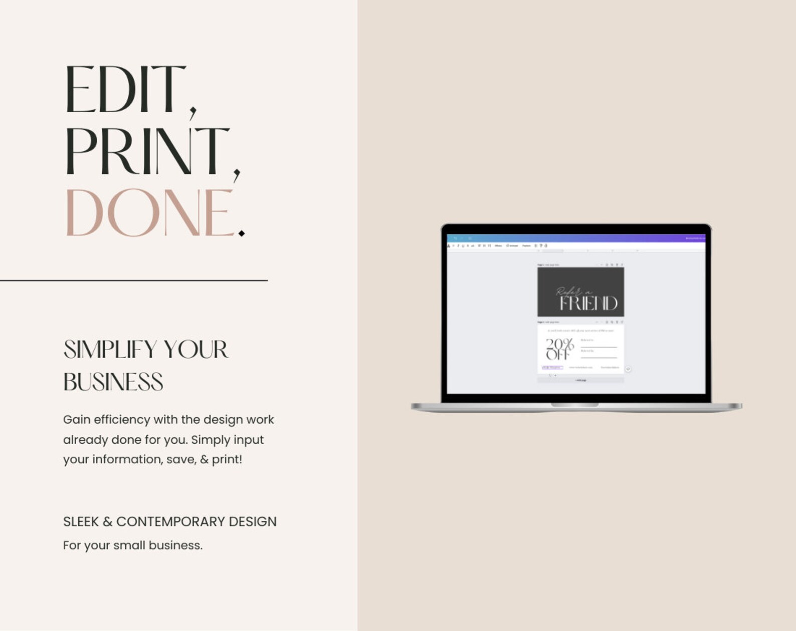 Editable Referral Card Template, Printable Refer a Friend Card, Digital ...