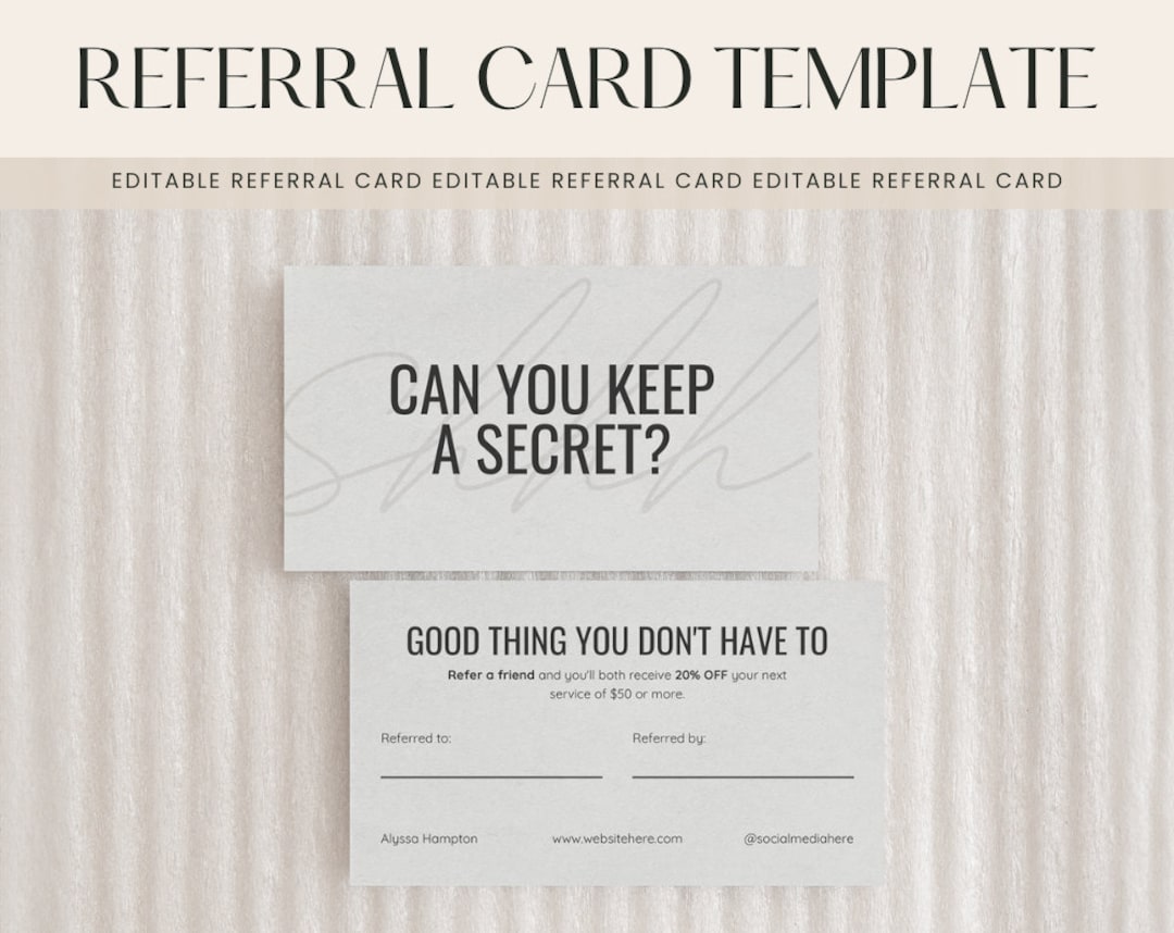 Small Business Referral Card, Canva Template, Instant Download ...