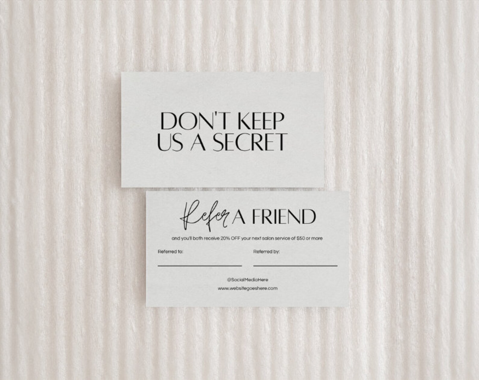 Editable Referral Card Template, Printable Refer a Friend Template ...