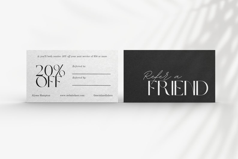 Editable Referral Card Template, Printable Refer a Friend Card, Digital ...