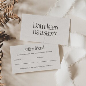 Editable Referral Card Template, Printable Refer a Friend Template ...