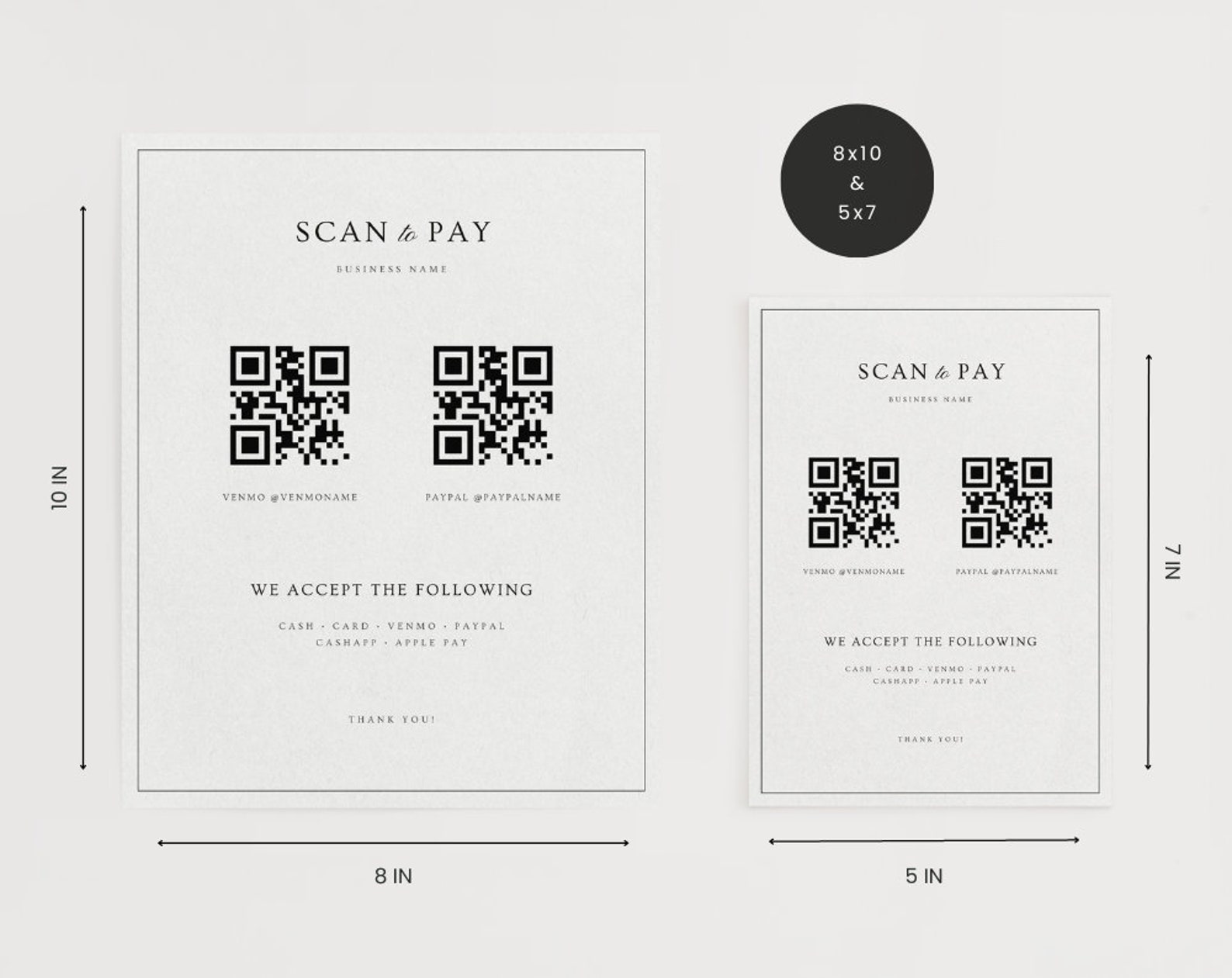 Scan to Pay Template, Scan to Pay Printable, Scan to Pay Sign, Canva QR ...
