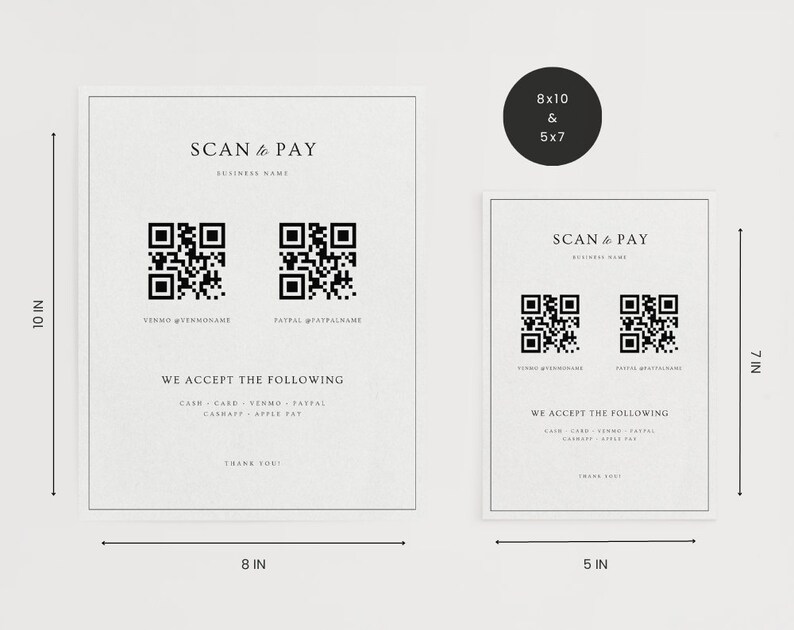 Scan to Pay Template, Scan to Pay Printable, Scan to Pay Sign, Canva QR ...