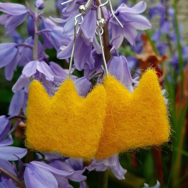Needle Felted Earrings - Etsy UK