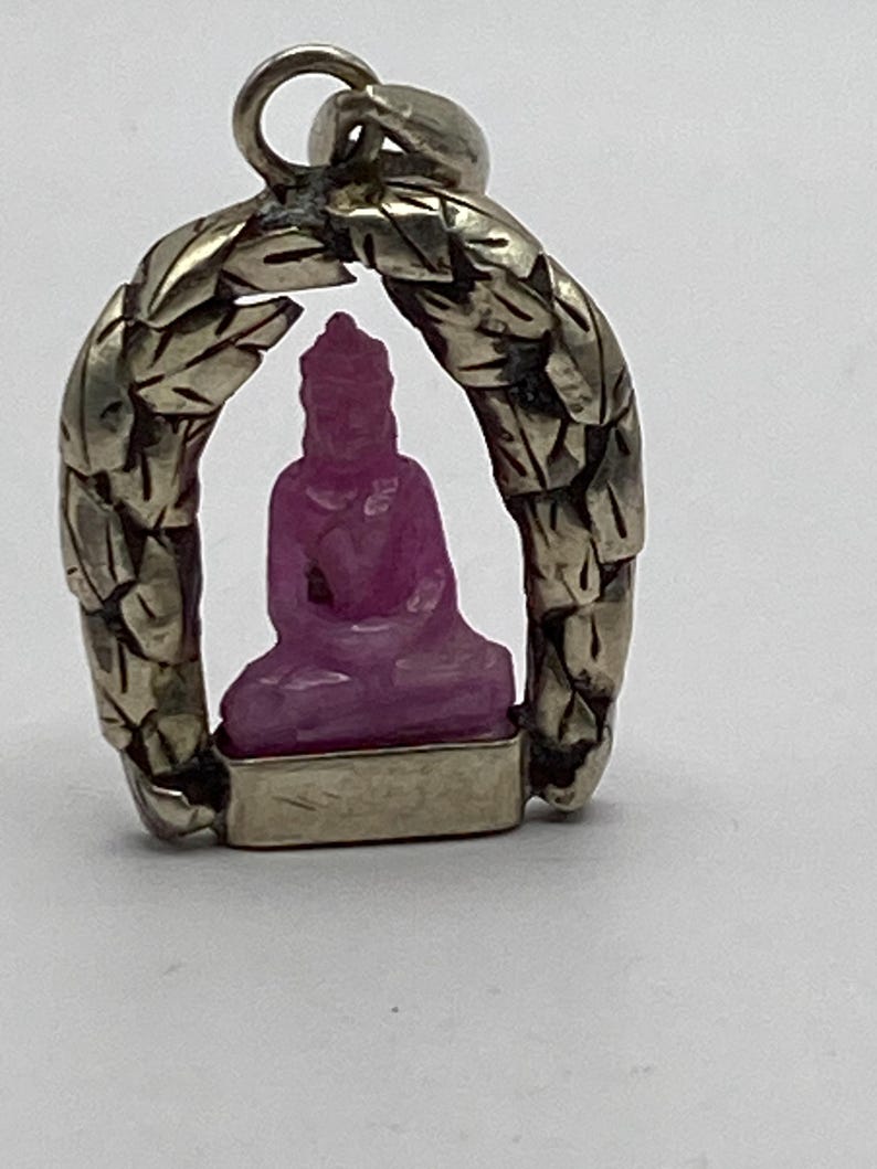 Buddha Pendant, Lord Buddha,handcrafted,sterling Silver,ruby Carved ...