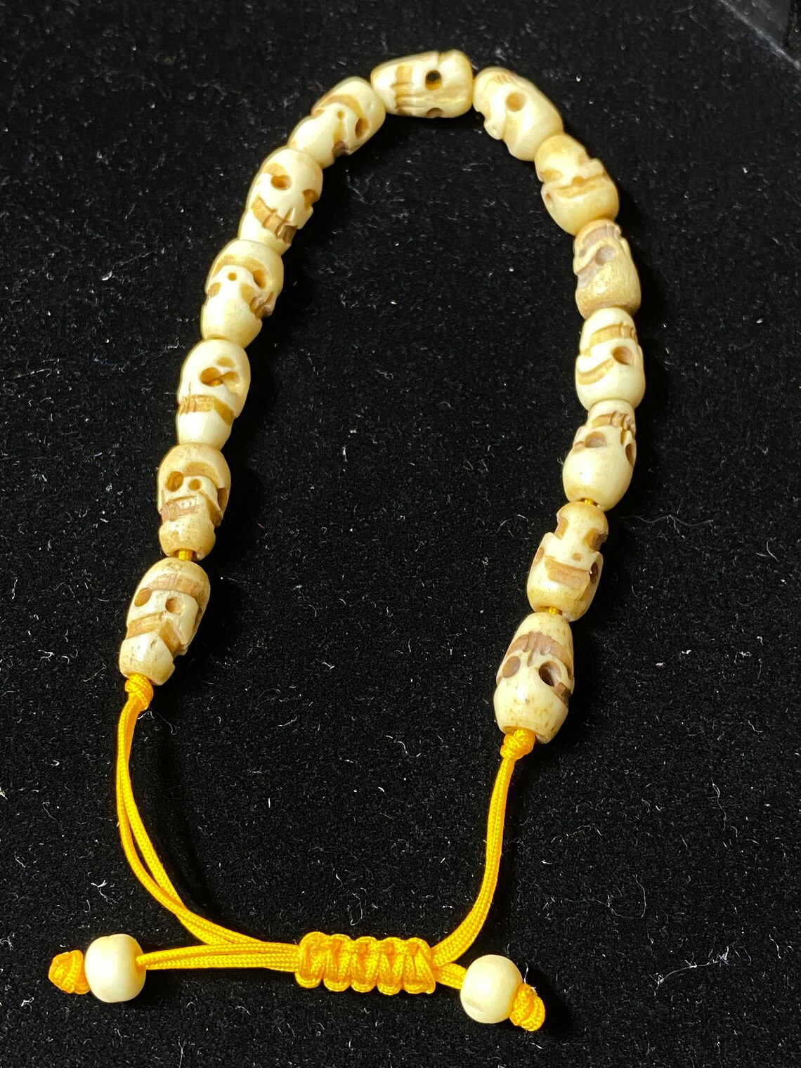 Wrist Mala,bracelet,bone Carved Skull, Hand Crafted, Water Buffalo Bone ...