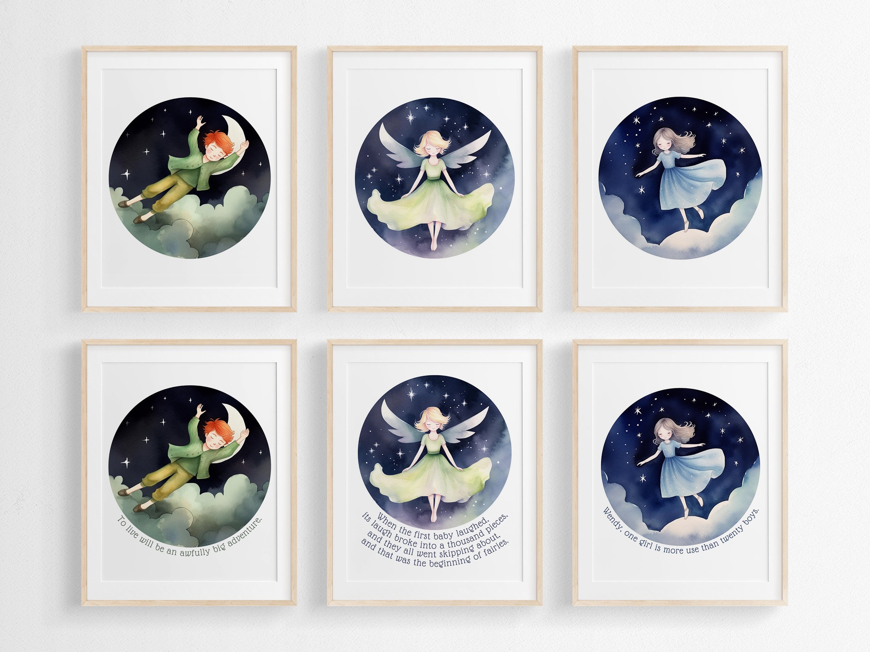 Peter Pan Art, Set of 3 | Peter Pan Wall Art | Peter Pan Decor | Peter ...