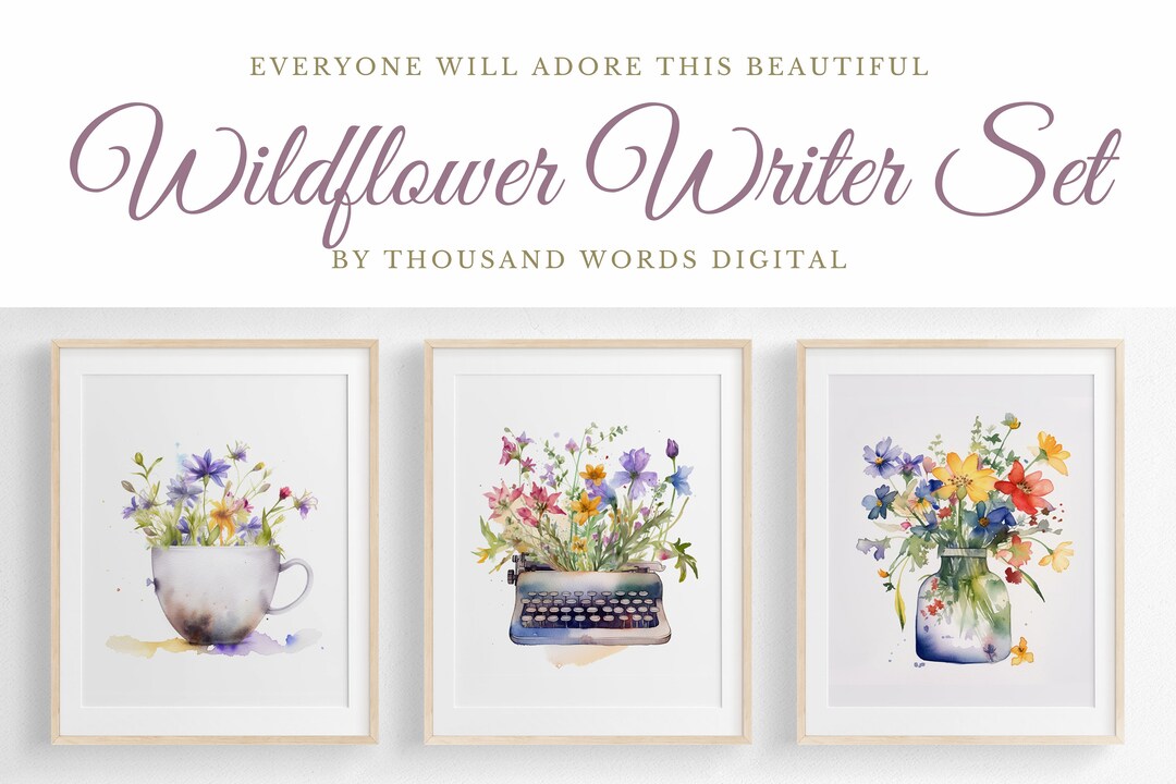 Wildflower Writer Set of 3 Writer Print Writer Art - Etsy