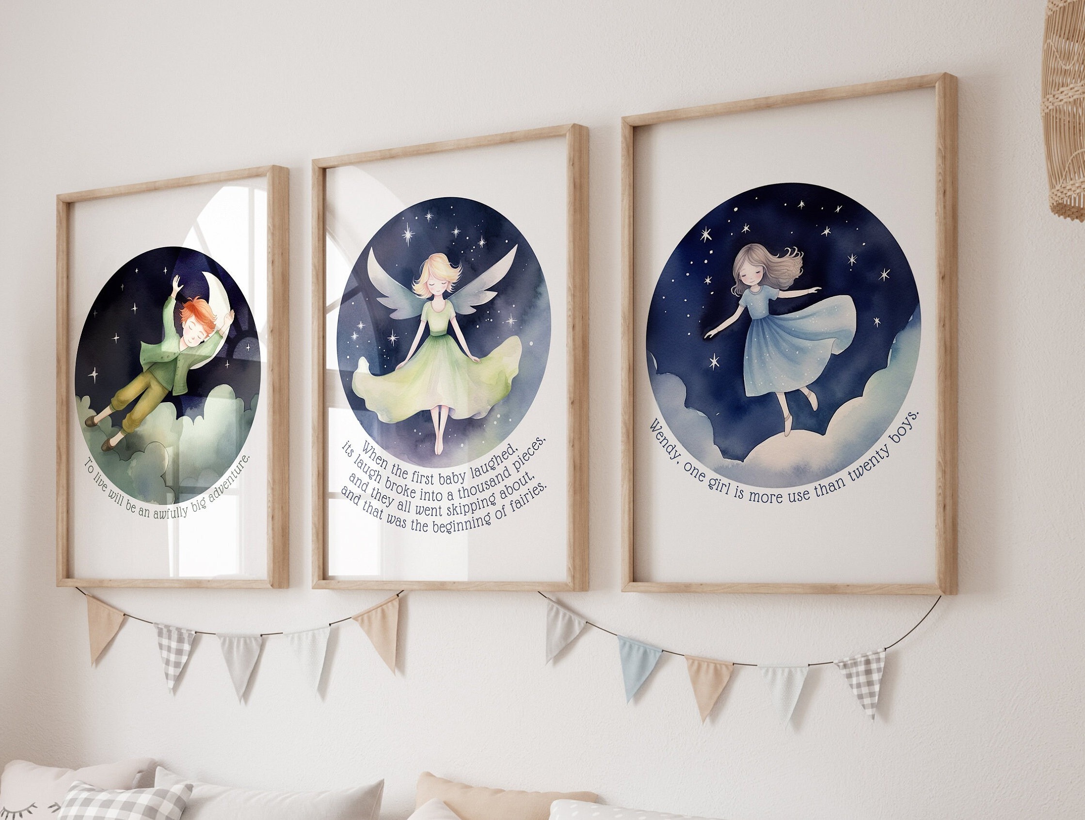 Peter Pan Art Set of 3 Peter Pan Wall Art Peter Pan Decor - Etsy