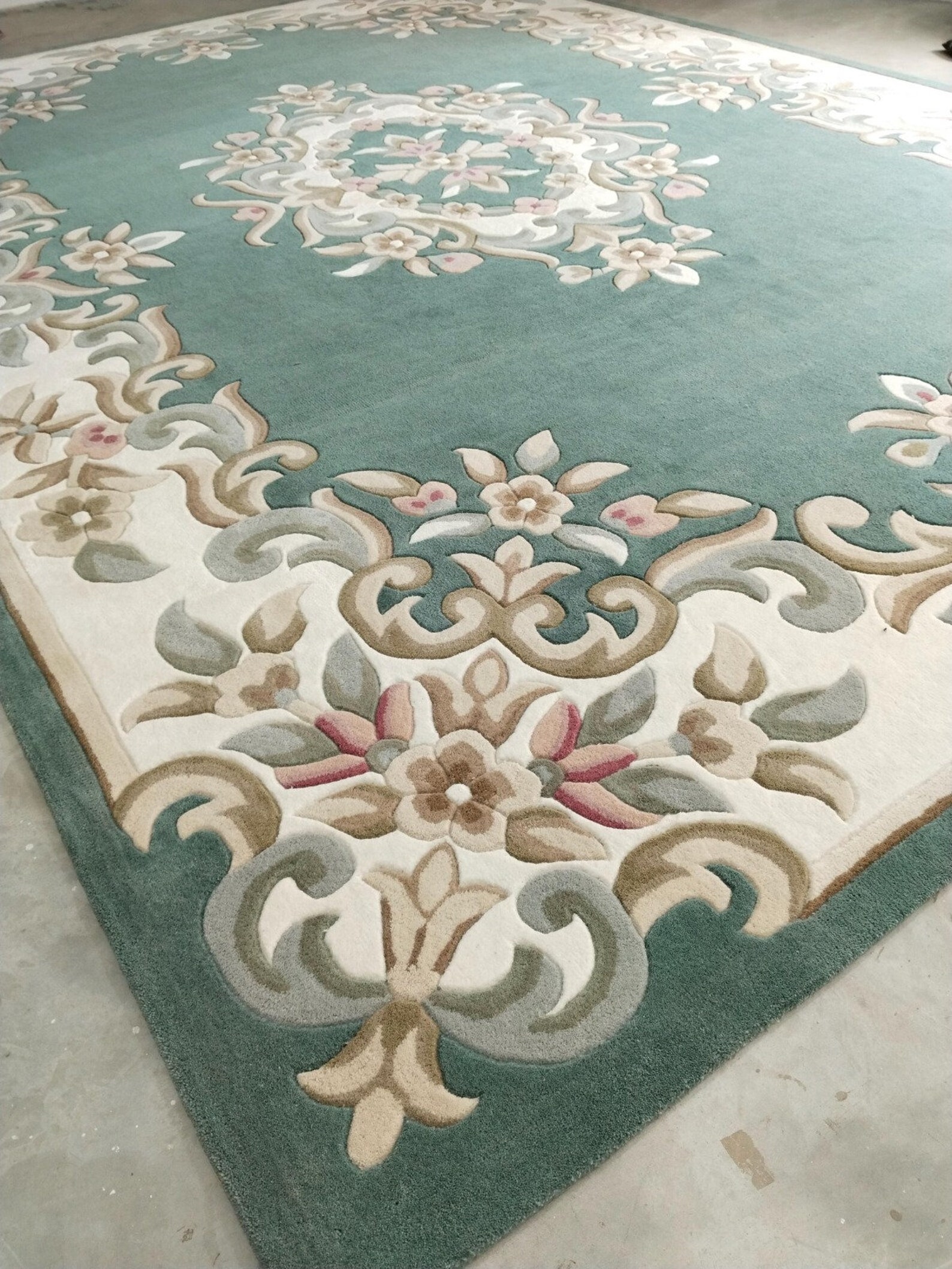 Abushan Floral Rugs Hand Tufted Area Rugs 100% Wool Carving Floring Rug ...