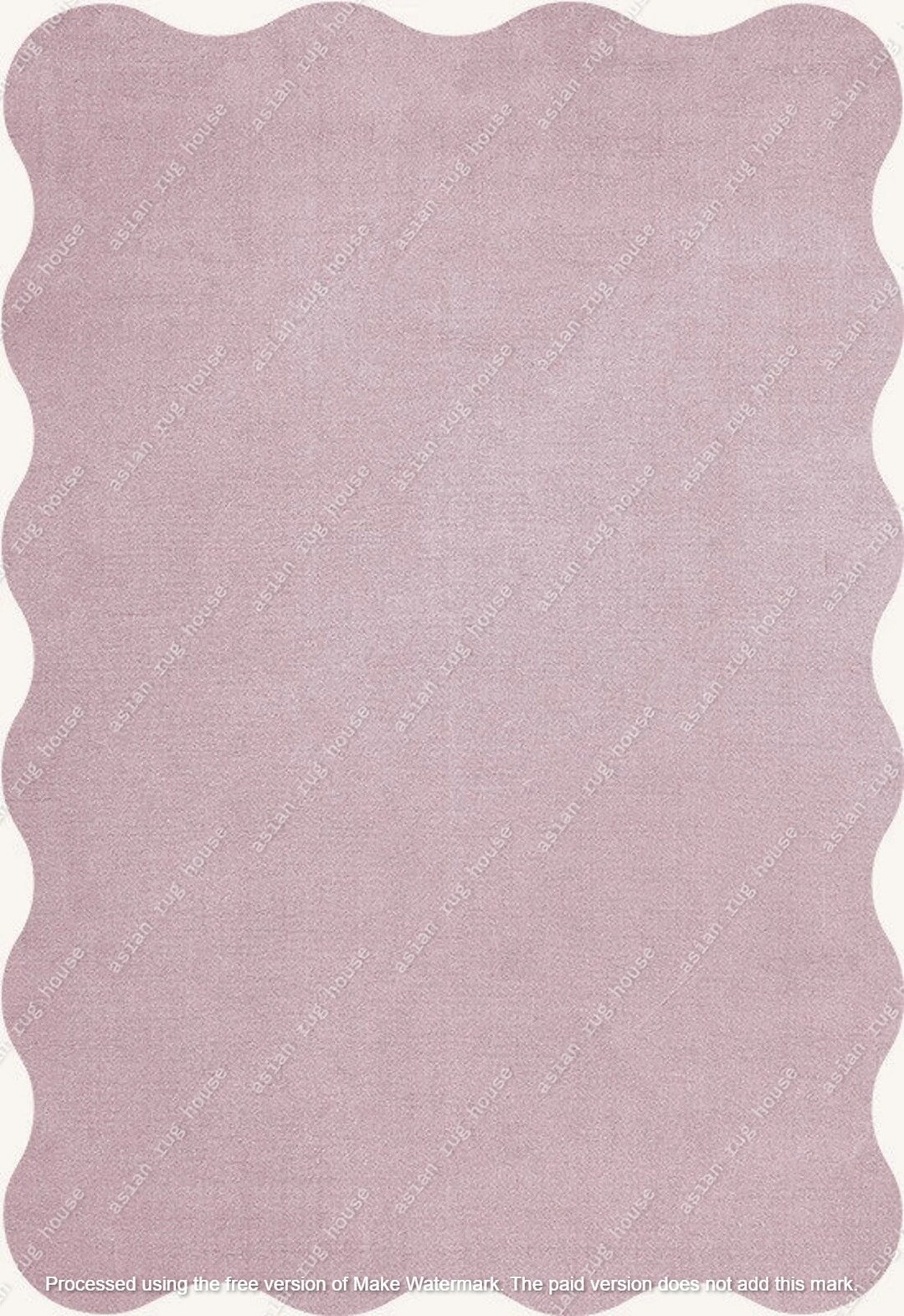 Organic Scallop Pink Lavender Hand Tufted Irregular Solid Color Rug 5x8 ...