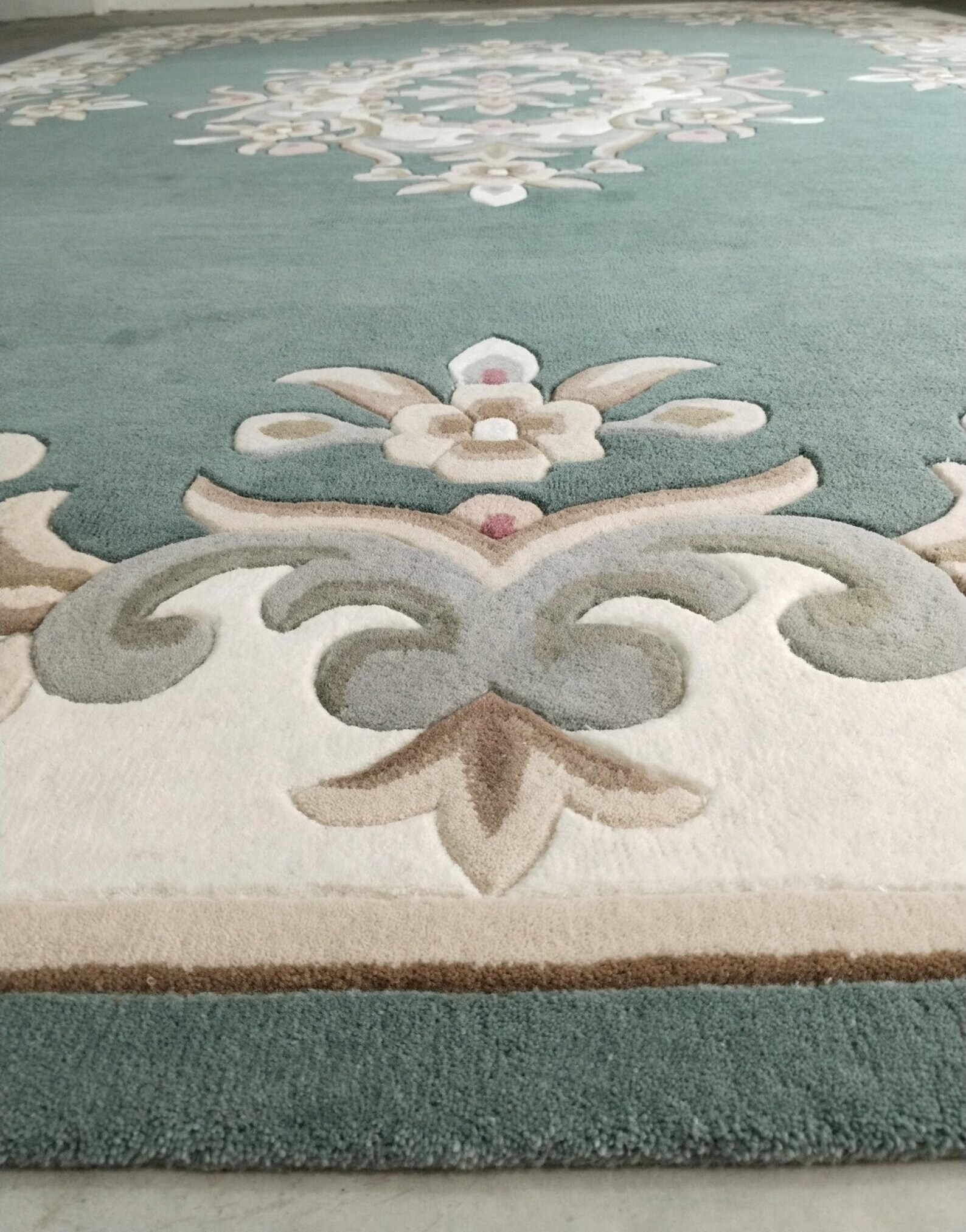 Abushan Floral Rugs Hand Tufted Area Rugs 100% Wool Carving Floring Rug ...