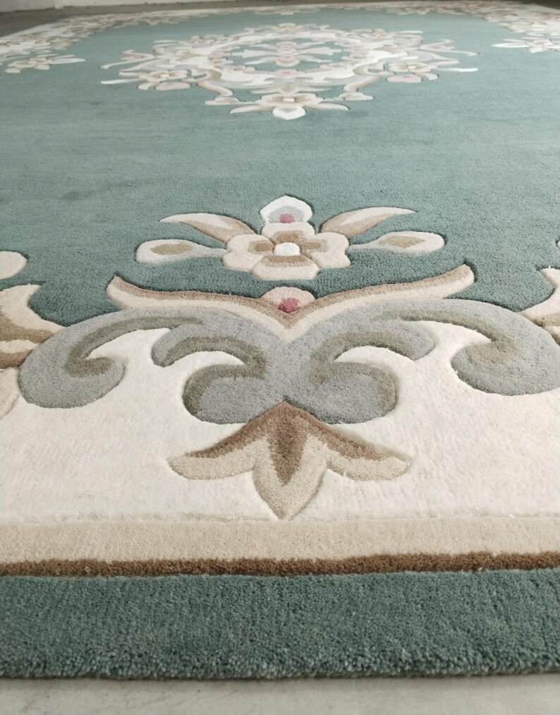 Abushan Floral Rugs Hand Tufted Area Rugs 100% Wool Carving Floring Rug ...