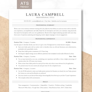 ATS Friendly Resume Template Google Docs, Word & Pages, Cover Letter ...