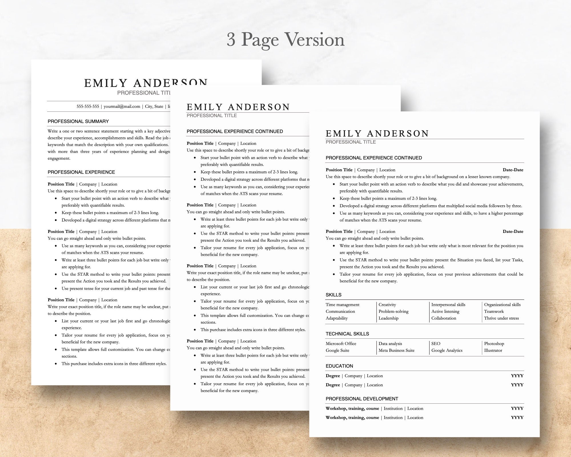 ATS Friendly Resume Template for Google Docs, Word & Pages, Resume and ...