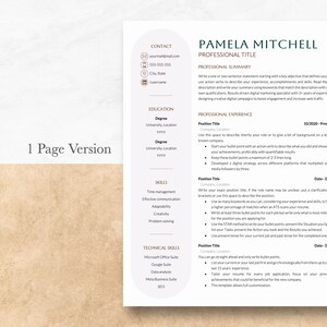 Modern Resume Template for Google Docs, Word & Pages, Resume and Cover ...