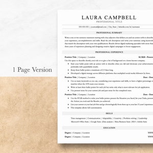 ATS Friendly Resume Template for Google Docs, Word & Pages, Resume and ...