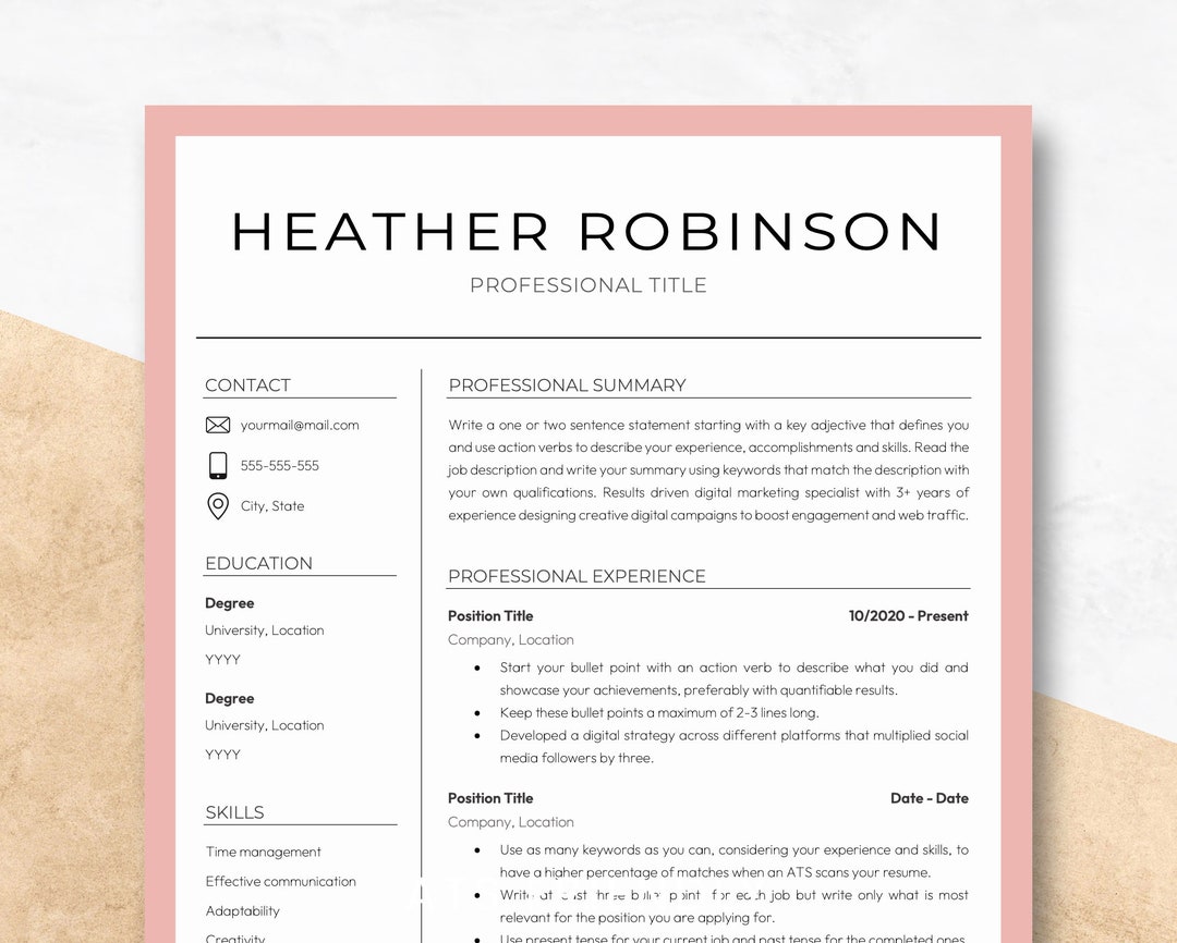 Creative Resume Template for Google Docs, Word & Pages, Resume and ...