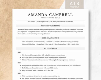 Easy Functional Resume Cover Letter and Thank You (Instant Download) - Etsy