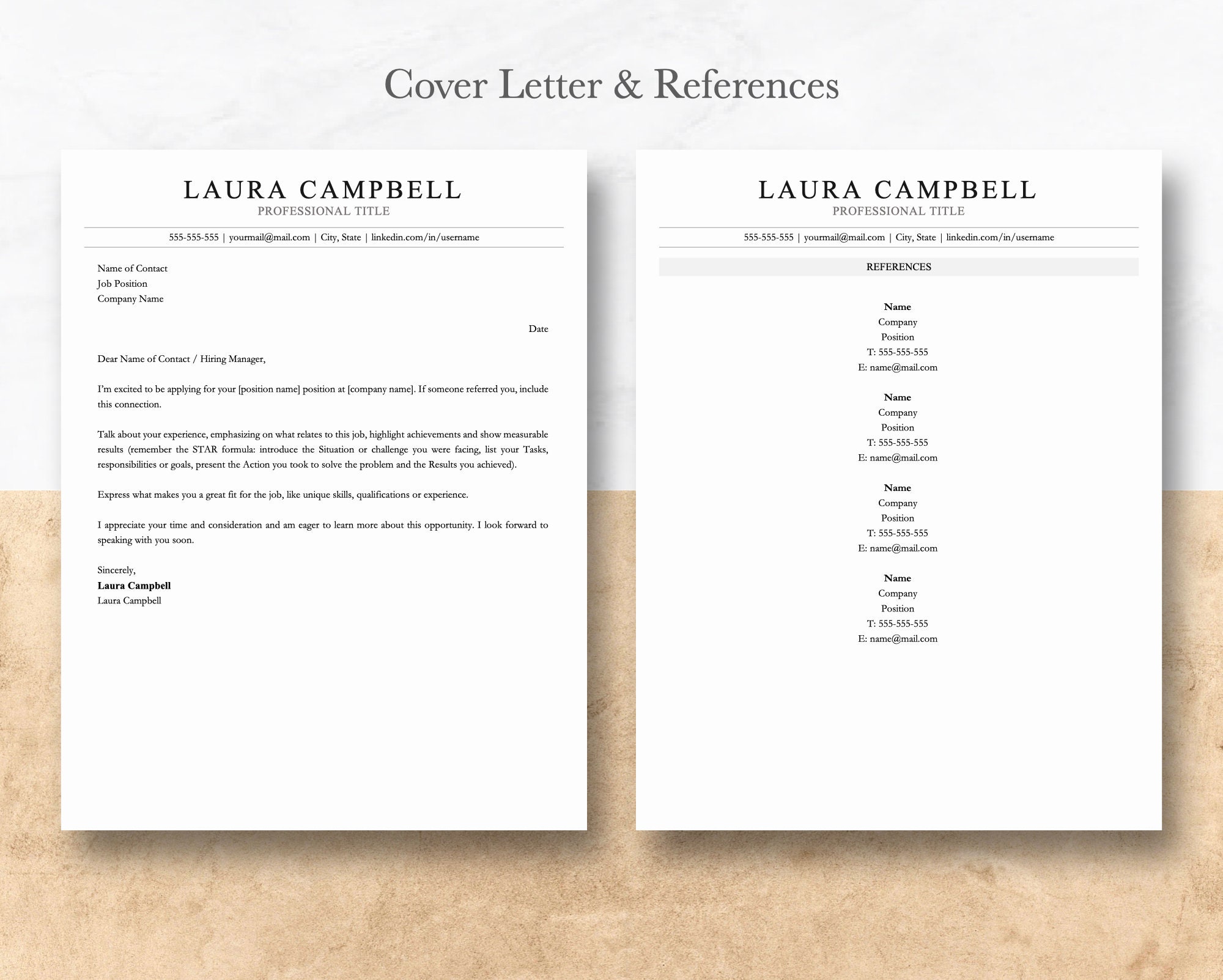 ATS Friendly Resume Template for Google Docs, Word & Pages, Resume and ...