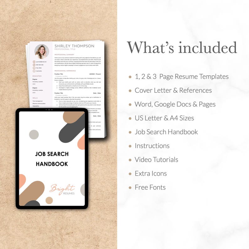 Modern Resume Template With Photo for Google Docs, Word & Pages, Resume ...