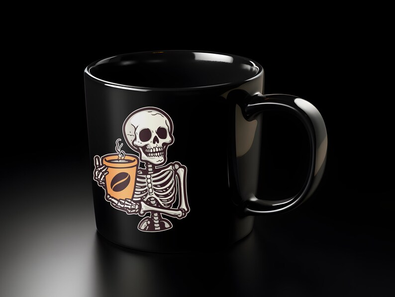 Happy Skeleton Drinking Coffee SVG PNG. Skeleton Coffee SVG. - Etsy