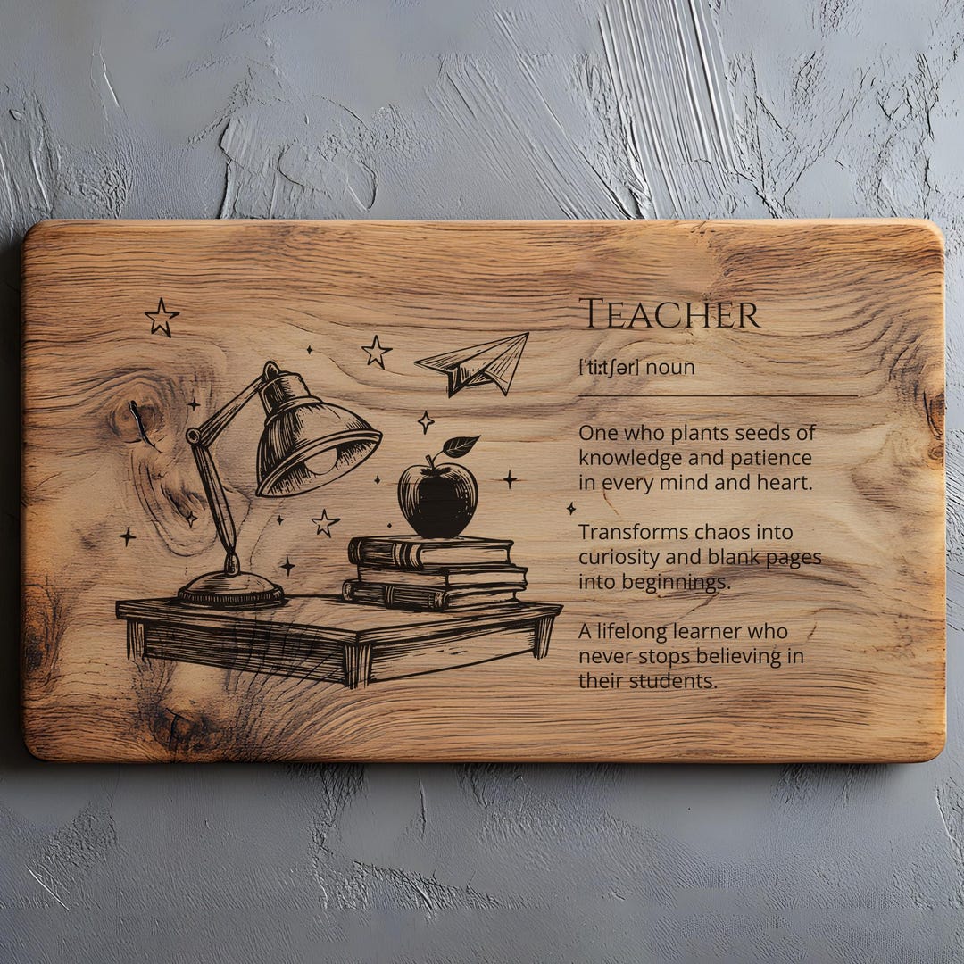 Teacher Definition, Cutting Board Laser Engrave SVG PNG, Definition Svg ...