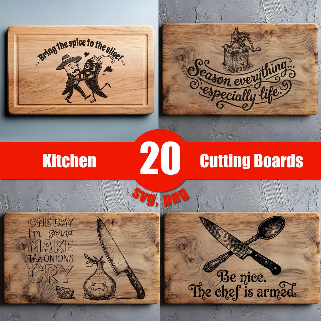 Kitchen Sayings SVG Bundle, Cutting Board Laser Engraved Png, Funny ...
