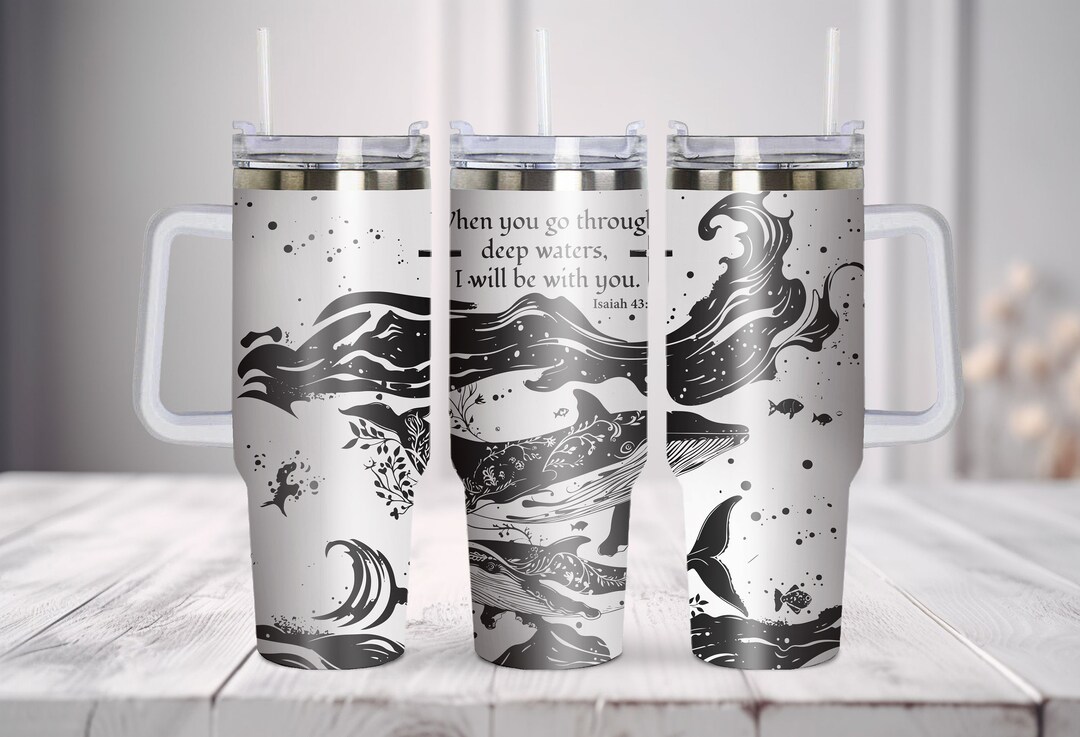 Deep Waters Christian Tumbler Wrap SVG | Isaiah 43:2 Bible Verse 40oz ...