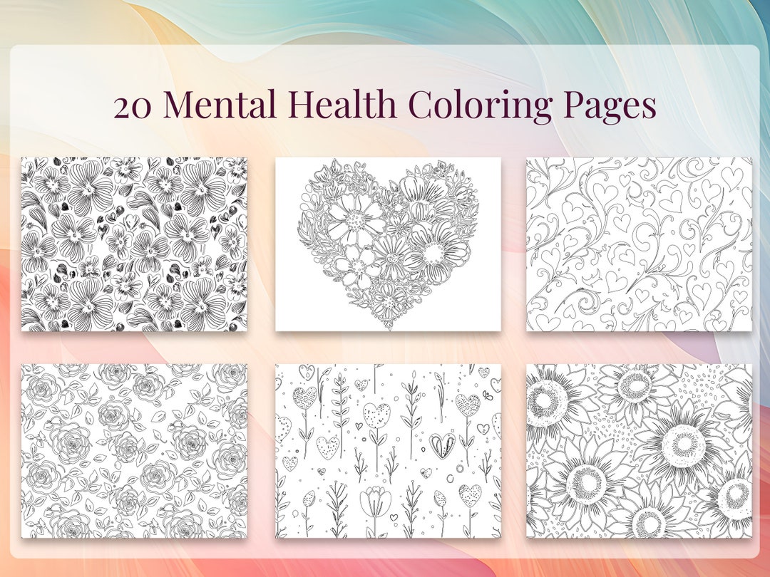 20 Adult and Teens Coloring Pages Mental Health and Relaxation ...