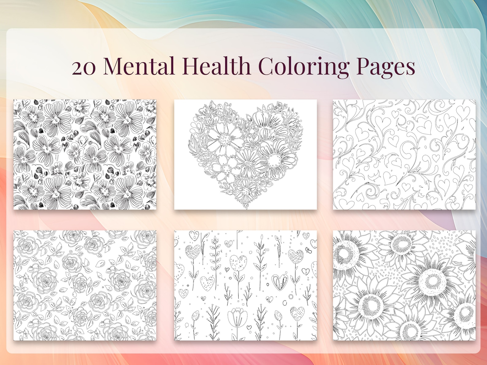 20 Adult and Teens Coloring Pages Mental Health and Relaxation ...