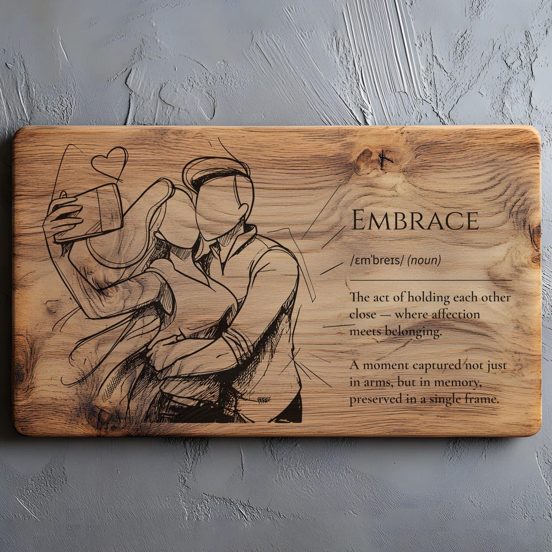 Embrace Definition Wall Decor SVG, PNG, Romantic Couple, Couple Wood ...