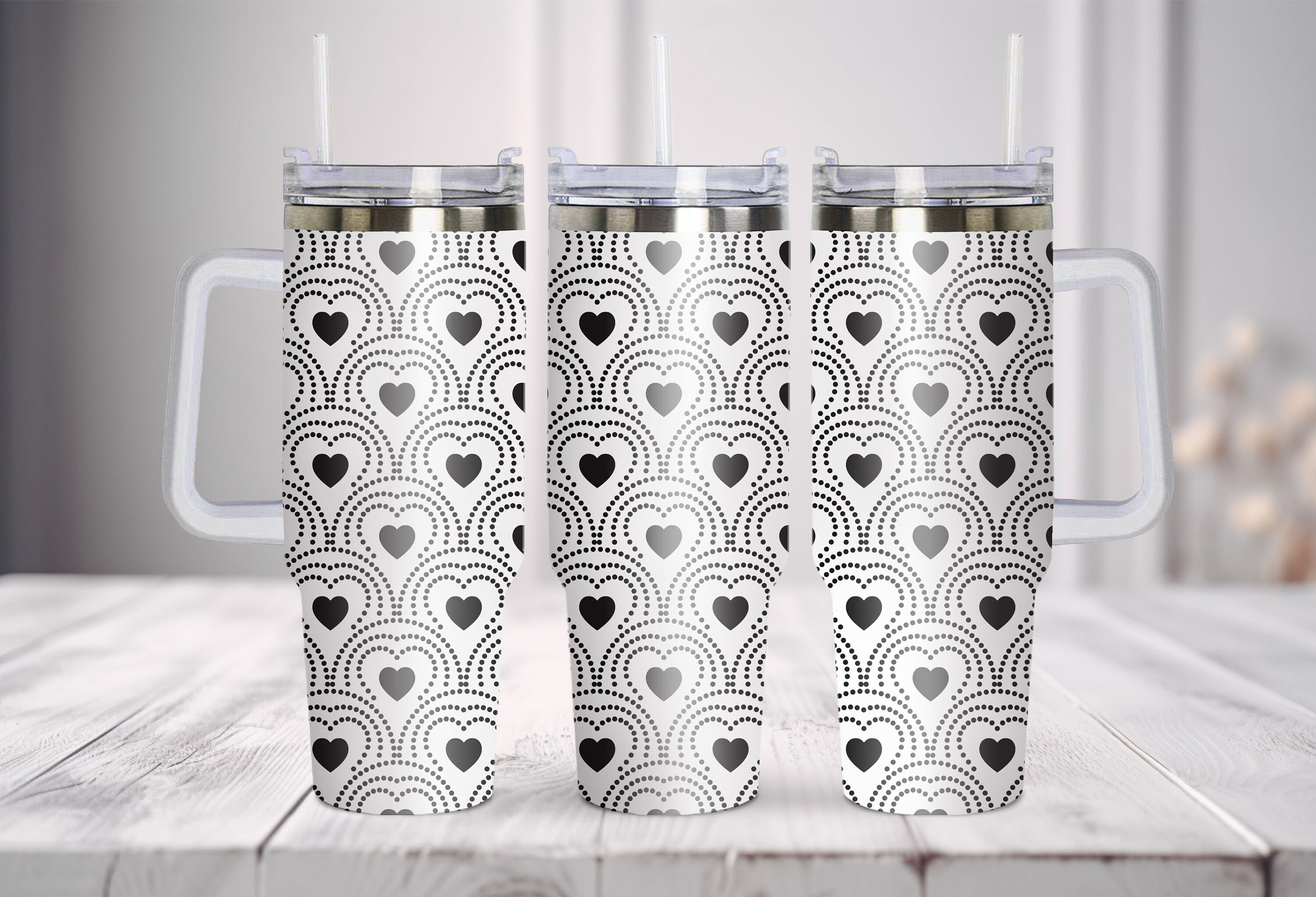 Hearts Tumbler Laser Svg, 40oz Tumbler Full Wrap Laser Svg, Laser ...