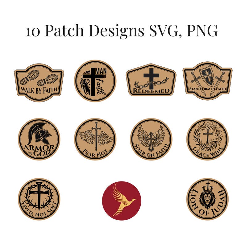 Christian Hat Patch Bundle SVG PNG, Laser Leather Patch File, Laser ...