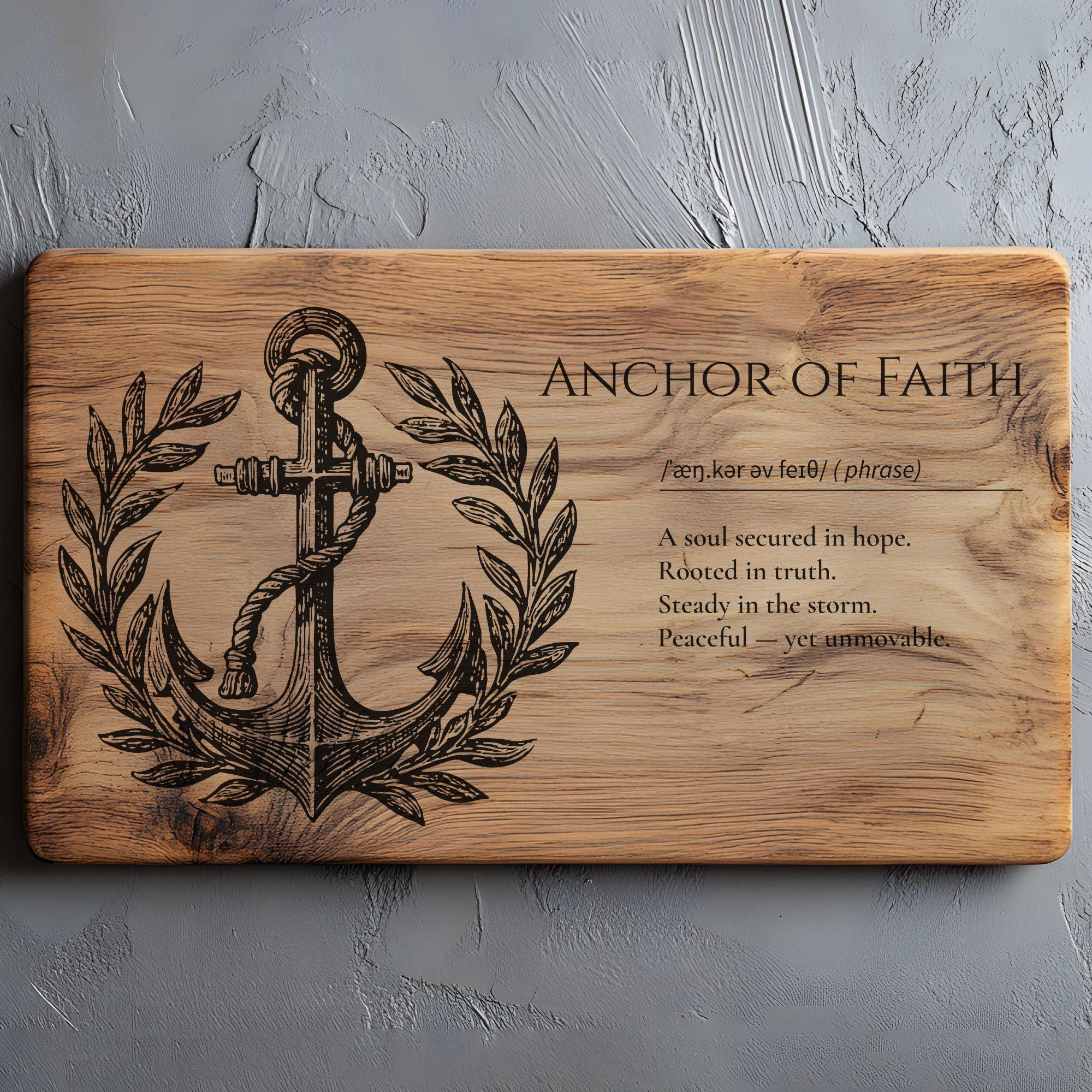 Anchor of Faith SVG PNG, Charcuterie, Cutting Board Laser Engrave ...