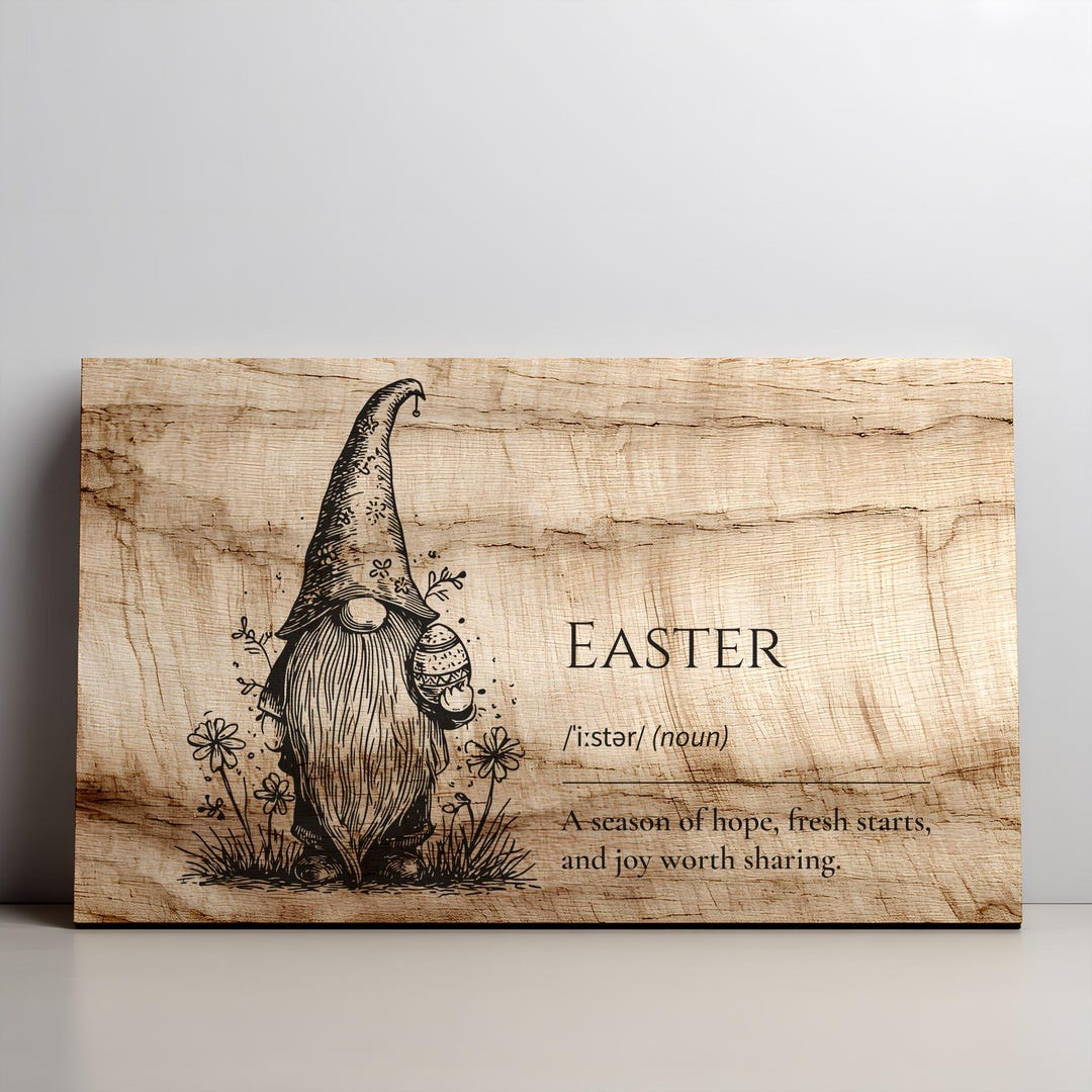 Easter Definition SVG, PNG, Gnome Charcuterie Board, Cnc Template ...