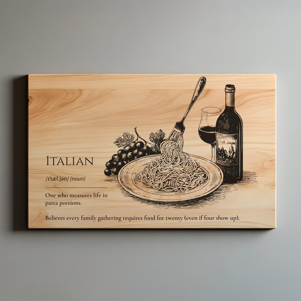 Italian Definition Sign SVG PNG – Funny Pasta Svg, Kitchen Wall Art ...