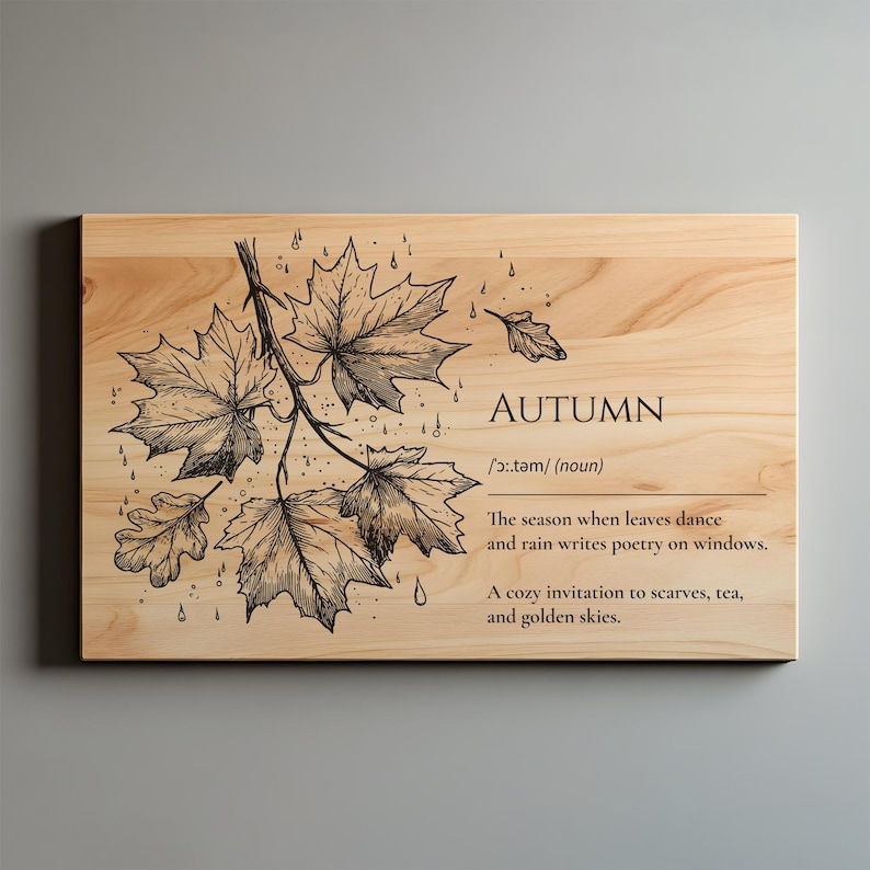 Autumn Definition SVG PNG, Charcuterie Boards, Engraved Board, Laser ...
