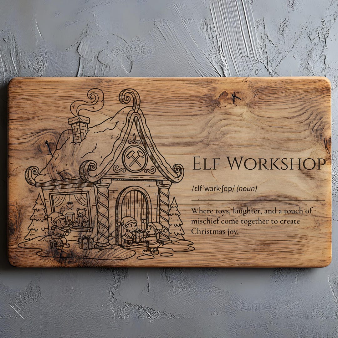 Elf Workshop Definition Sign SVG PNG, Holiday Wooden Sign, Christmas ...