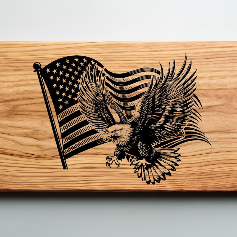 Wood Engraved Sign Eagle - Etsy