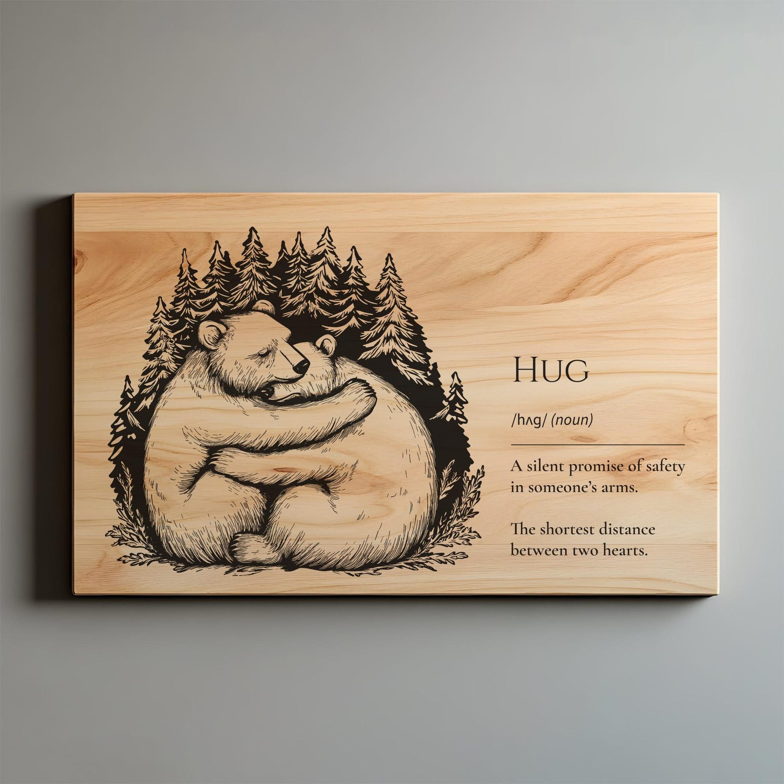 Hug Definition Wall Decor SVG, PNG, Hugging Bears Svg, Engagement ...