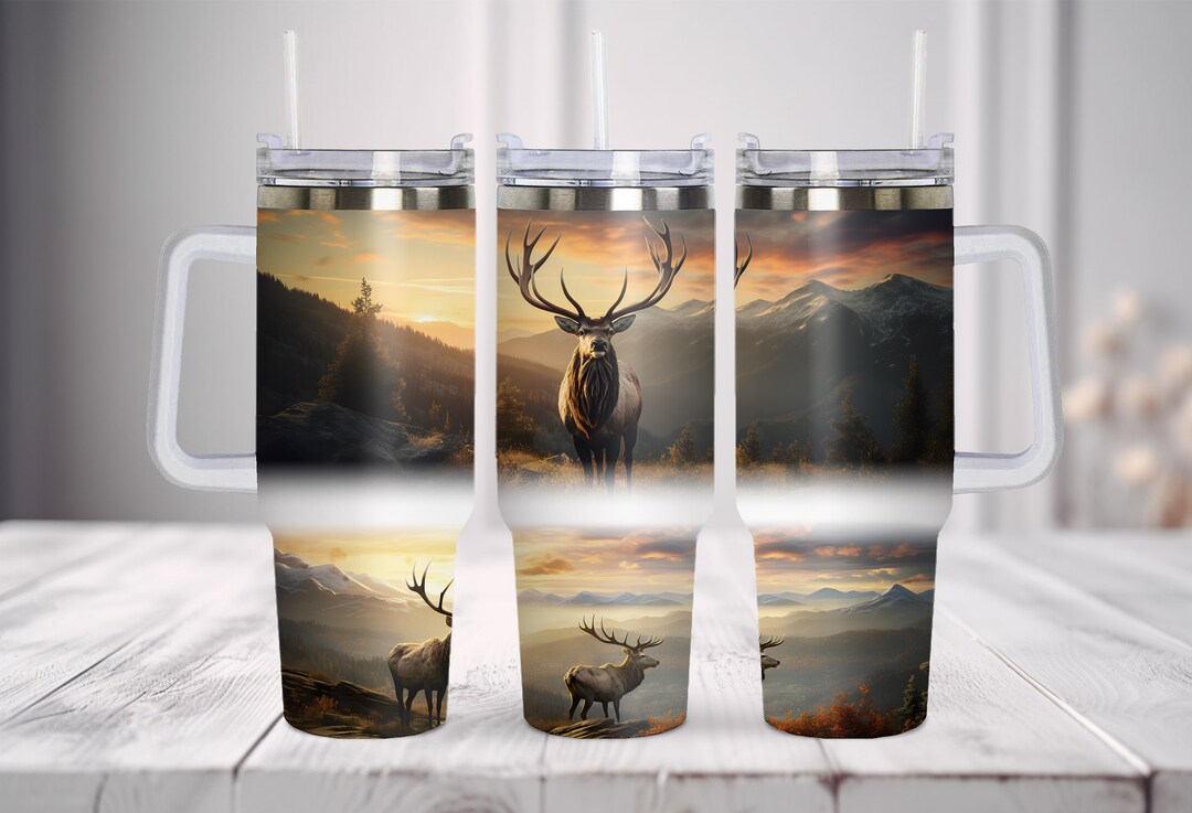 Bull Elk Hunting Tumbler Wrap. Stanley 40oz Tumbler. Large Tumbler With ...