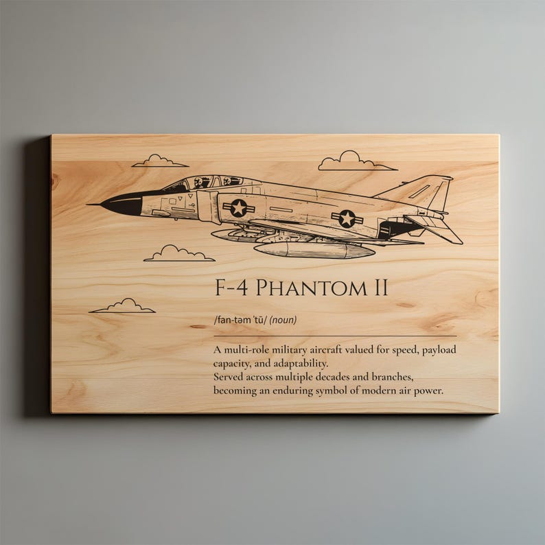 F-4 Phantom II Definition SVG, Aviation Wall Art PNG, Engraving ...
