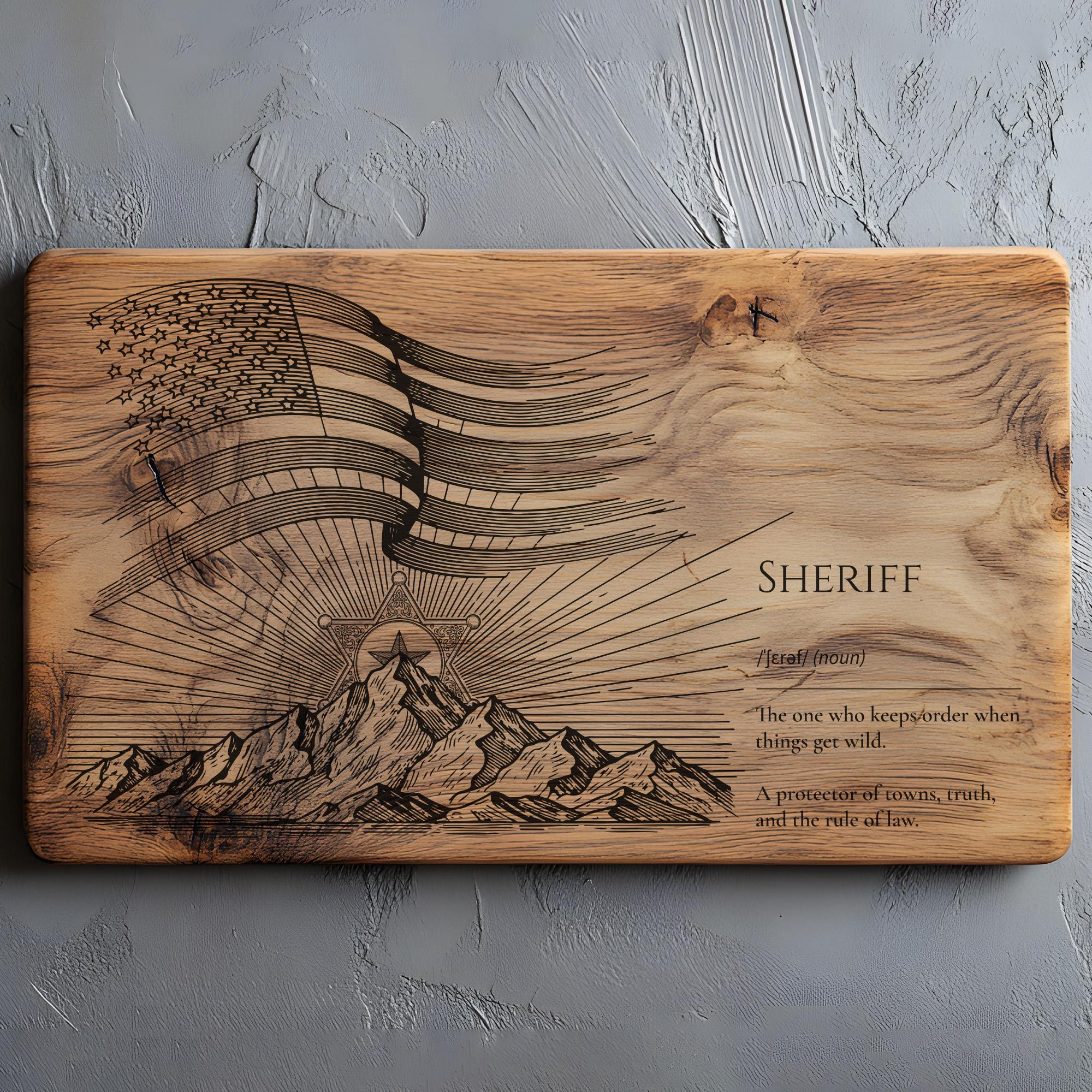 Sheriff Definition, Cutting Board SVG PNG, Retirement Gift Svg, Wooden ...