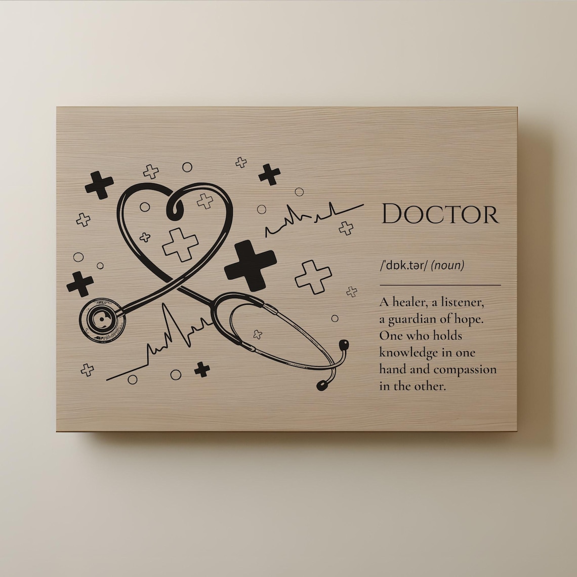 Doctor Definition, Clinic Wall Decor, Cutting Board SVG PNG, Lightburn ...