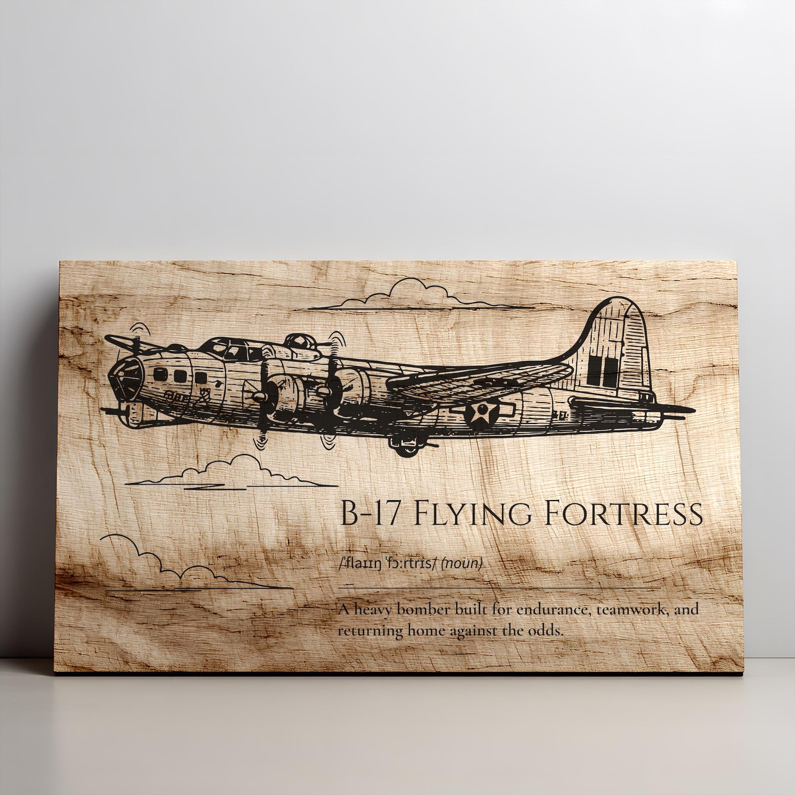 B-17 Flying Fortress Definition SVG, Aviation Wall Art PNG, Engraving ...