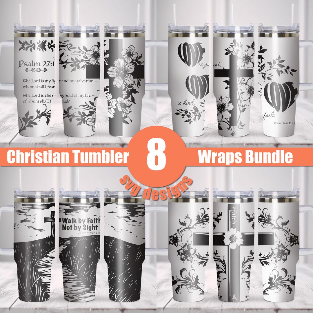 Christian Tumbler Wrap SVG Seamless, 40oz Tumbler Full Wrap Laser Svg ...