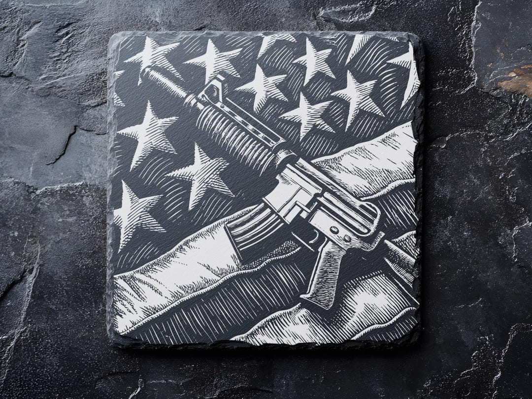 Military Slate Coaster SVG, PNG Engraving, American Slate Board ...
