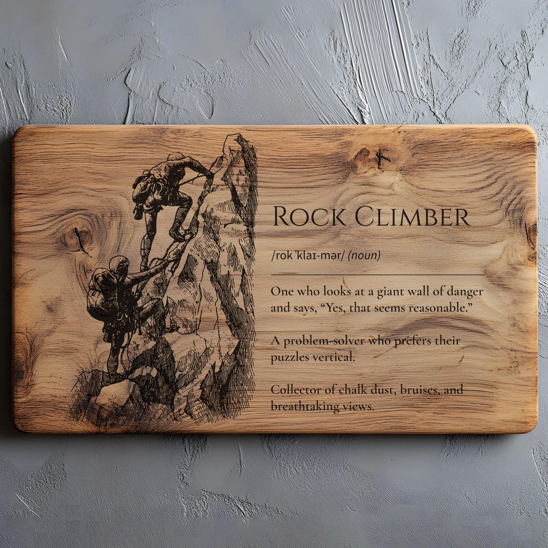 Rock Climber Definition Wall Decor SVG PNG, Xtool Svg Files, Wooden ...